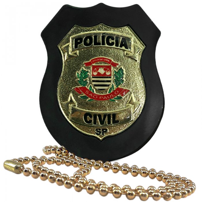 Distintivo Funcional Em Couro Com Brasão Em Metal Da Pcsp | Metalcouro