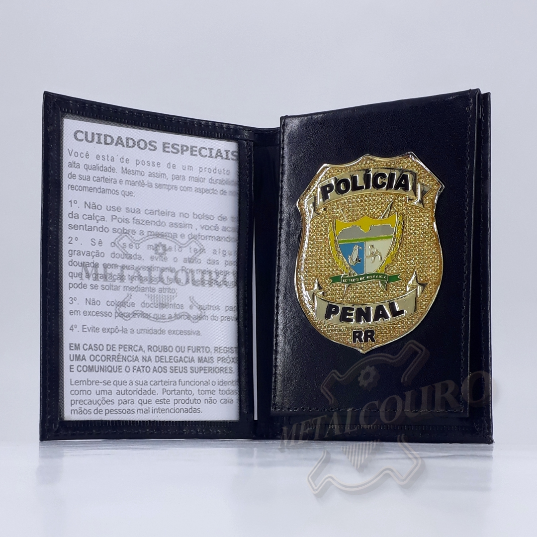 Carteira Em Couro Da Pprr Polícia Penal De Roraima | Metalcouro
